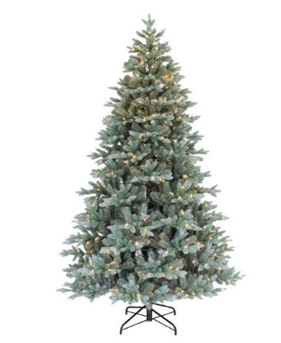 Artificial Pre-lit Blue Spruce Christmas Tree with Metal stand – Just ...